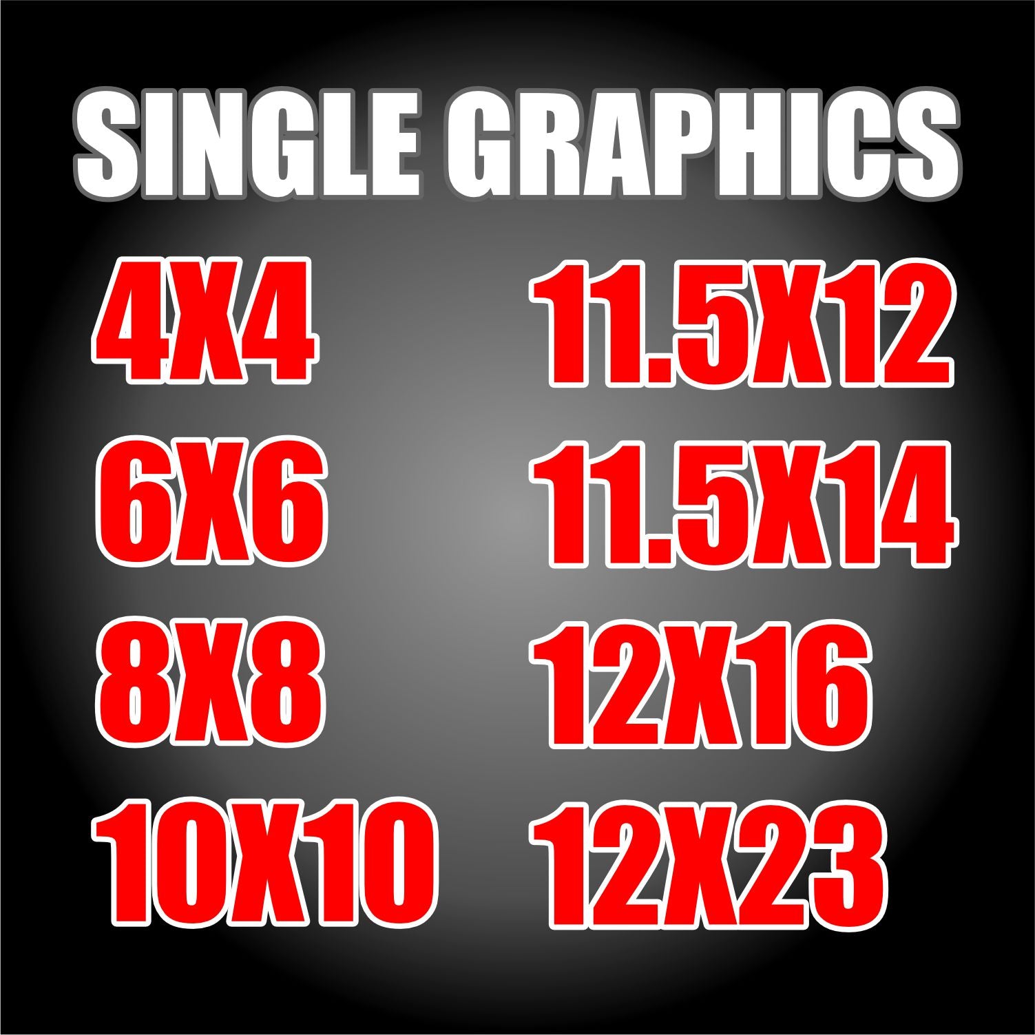SINGLE GRAPHIC DTF DURATRANS TRANSFERS - PICK YOUR SIZE AND QUANTITY ...